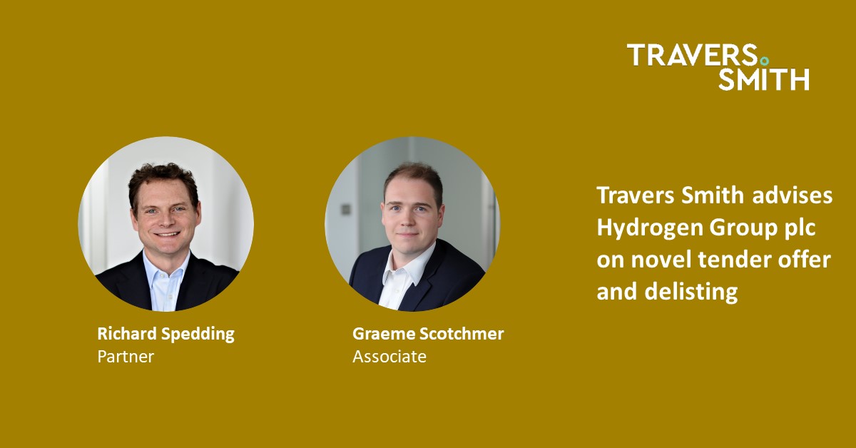 Travers Smith advises Hydrogen Group plc on novel tender offer and ...