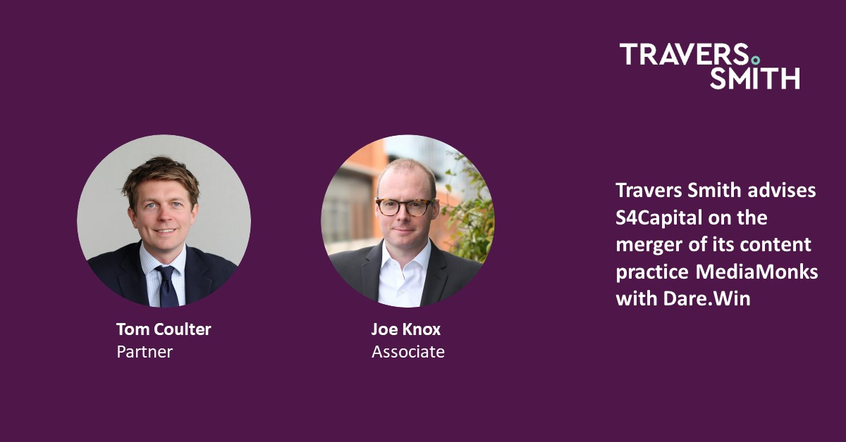 Travers Smith advises S4Capital on the merger of its content practice ...
