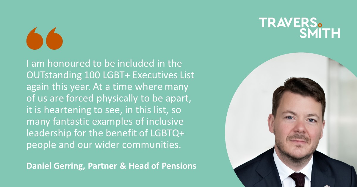 Travers Smith Partner Daniel Gerring features in OUTstanding’s 2020 ...