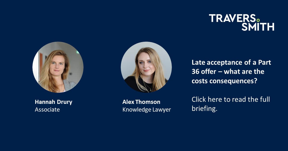Late acceptance of a Part 36 offer – what are the costs consequences ...