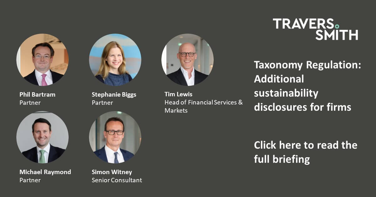 Taxonomy Regulation: Additional sustainability disclosures for firms ...