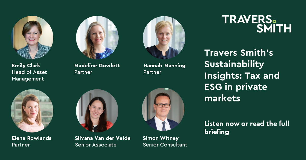 Travers Smith's Sustainability Insights: Tax and ESG in private markets ...